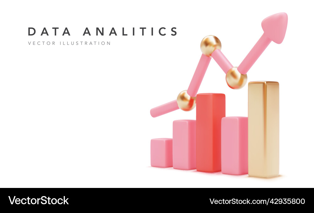 Concept banner data analics business graph growth Vector Image