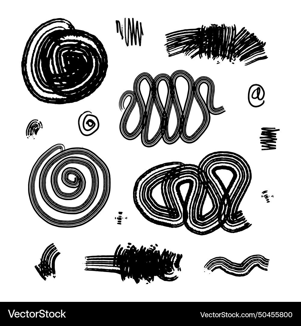 Doodle abstract lines isolated white background Vector Image