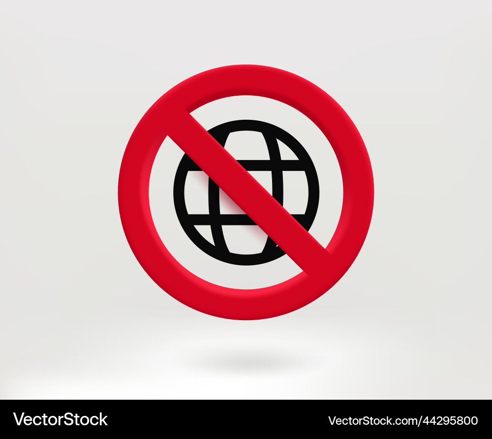 Forbidden concept with earth pictogram 3d Vector Image