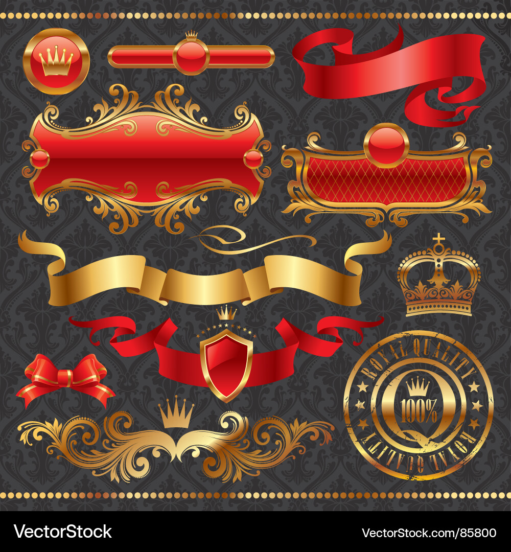 Golden royal design element Royalty Free Vector Image