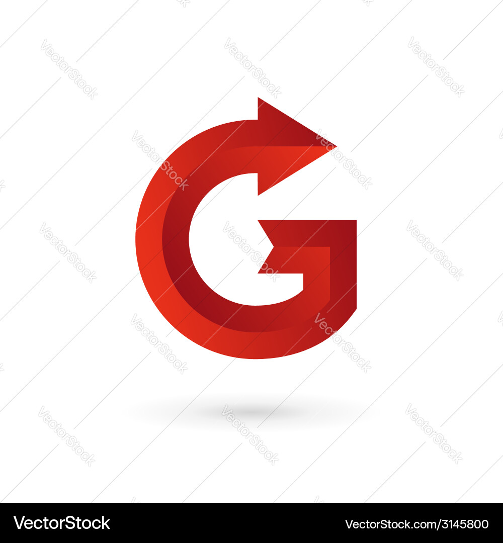 Letter G Ribbon Arrow Logo Royalty Free Vector Image