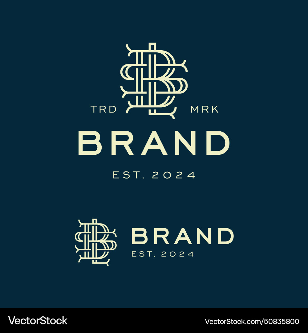 Monogram initial letter bsl bls sbl logo design Vector Image