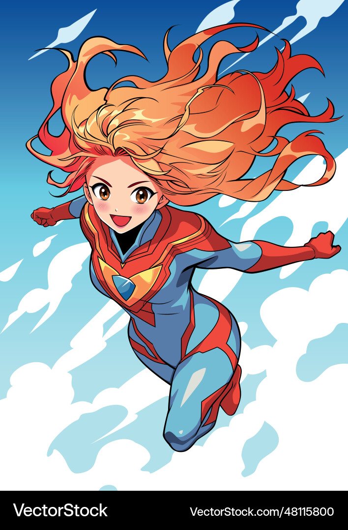Red hair superheroine Royalty Free Vector Image
