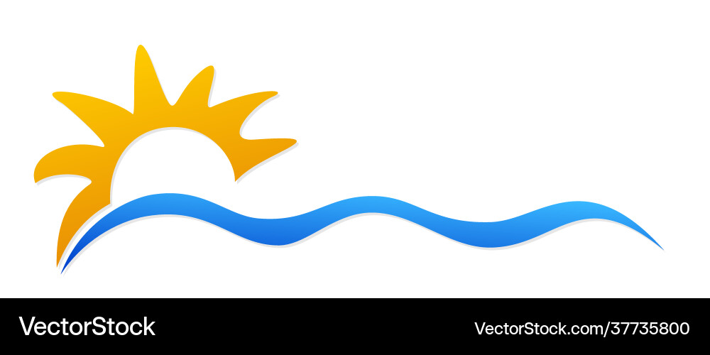 Sun and sea symbol Royalty Free Vector Image - VectorStock