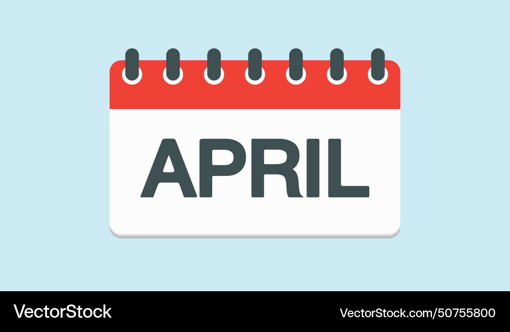 Template icon page calendar month april Royalty Free Vector