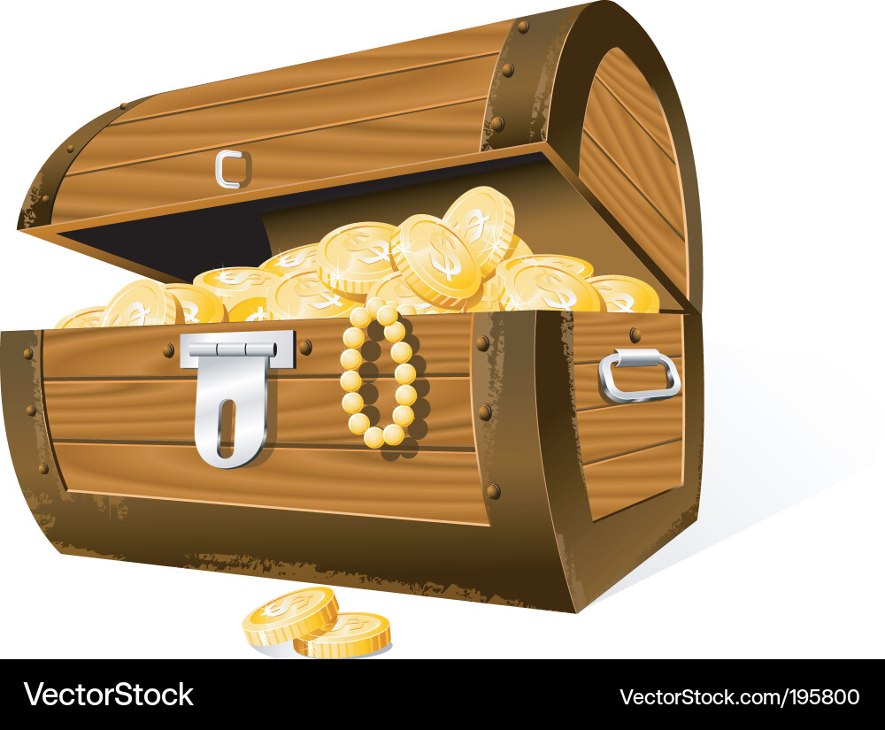 Treasure chest Royalty Free Vector Image - VectorStock