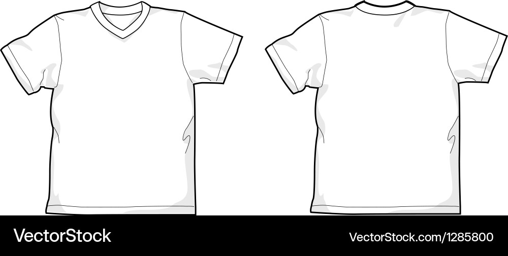 White V-Neck T-Shirt Royalty Free Vector Image