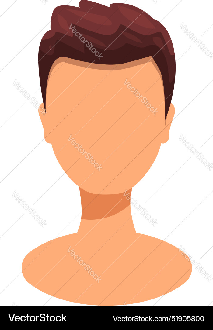 Young man character showing empty face on white Vector Image