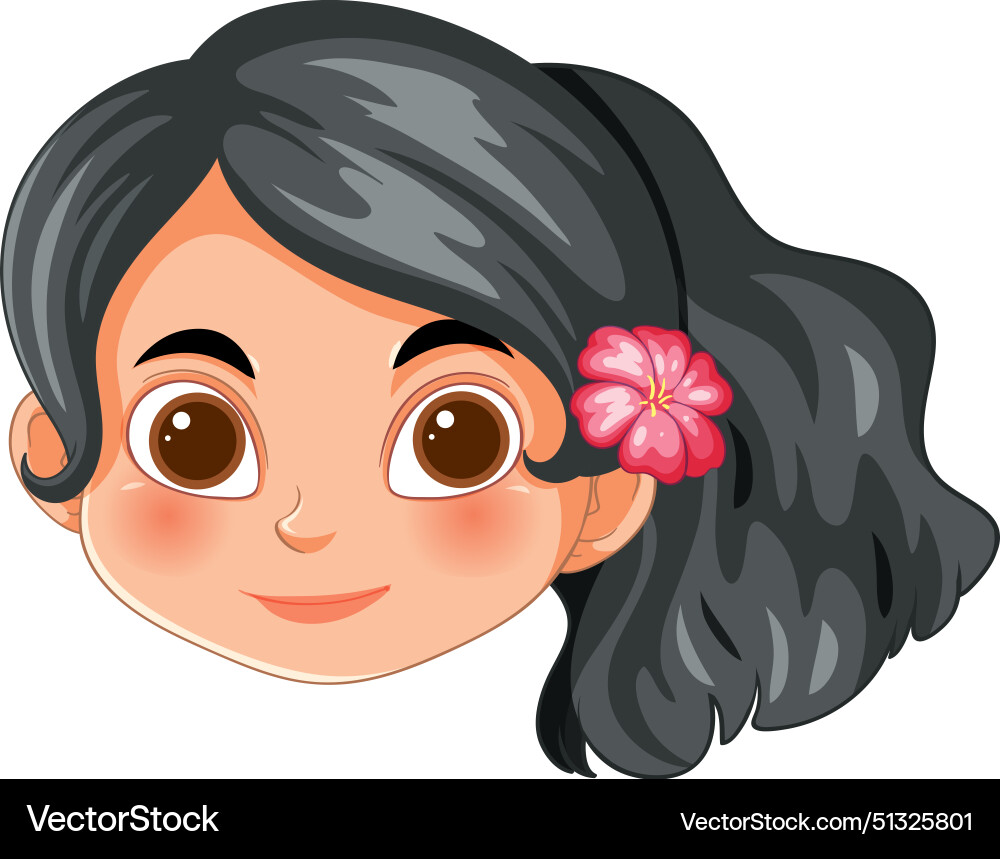 A smiling young girl Royalty Free Vector Image