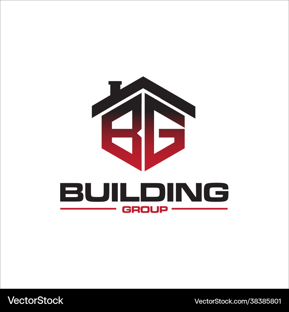 B g construction logo designs for real estate Vector Image