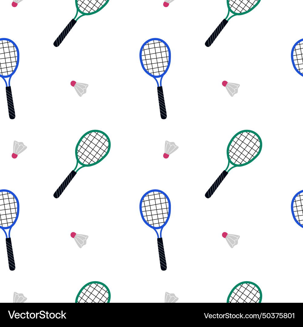 Badminton background repeating pattern Royalty Free Vector