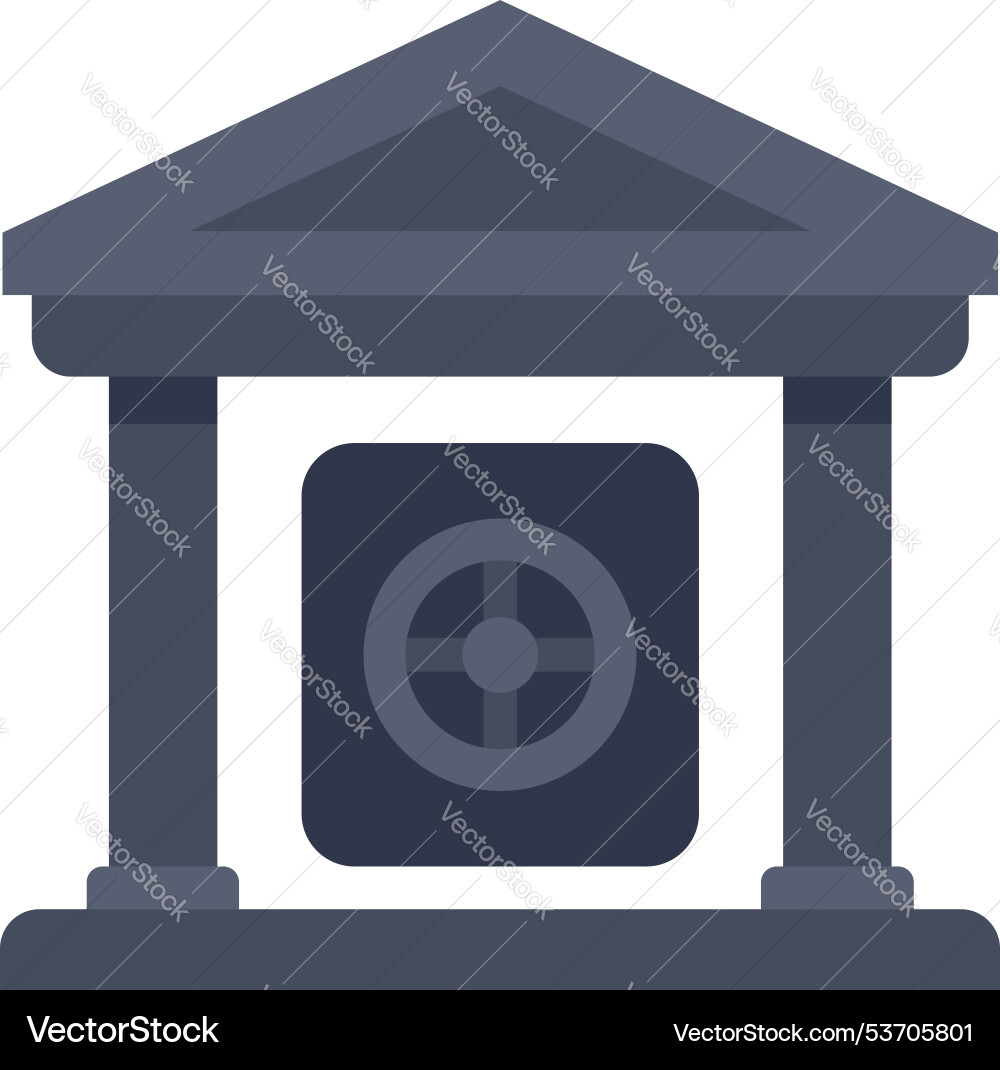 Bank building facade with columns Royalty Free Vector Image