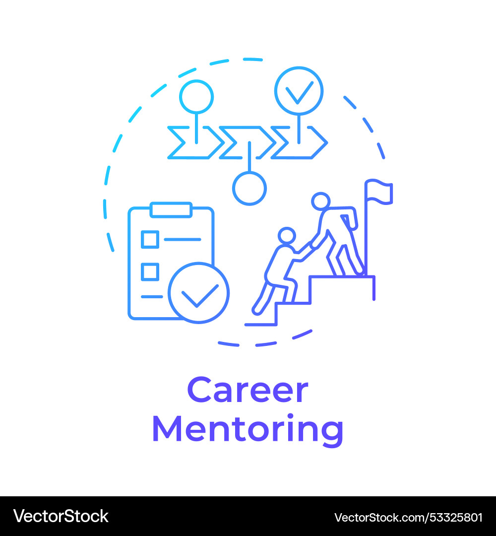 Career mentoring blue gradient concept icon Vector Image
