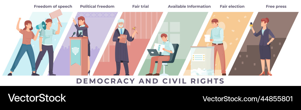 Democracy politics flat Royalty Free Vector Image