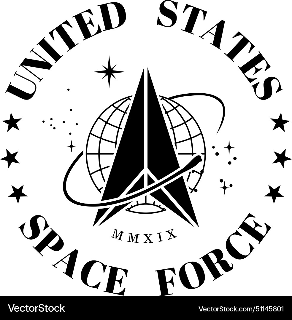 Emblem of the us space force with a circular Vector Image