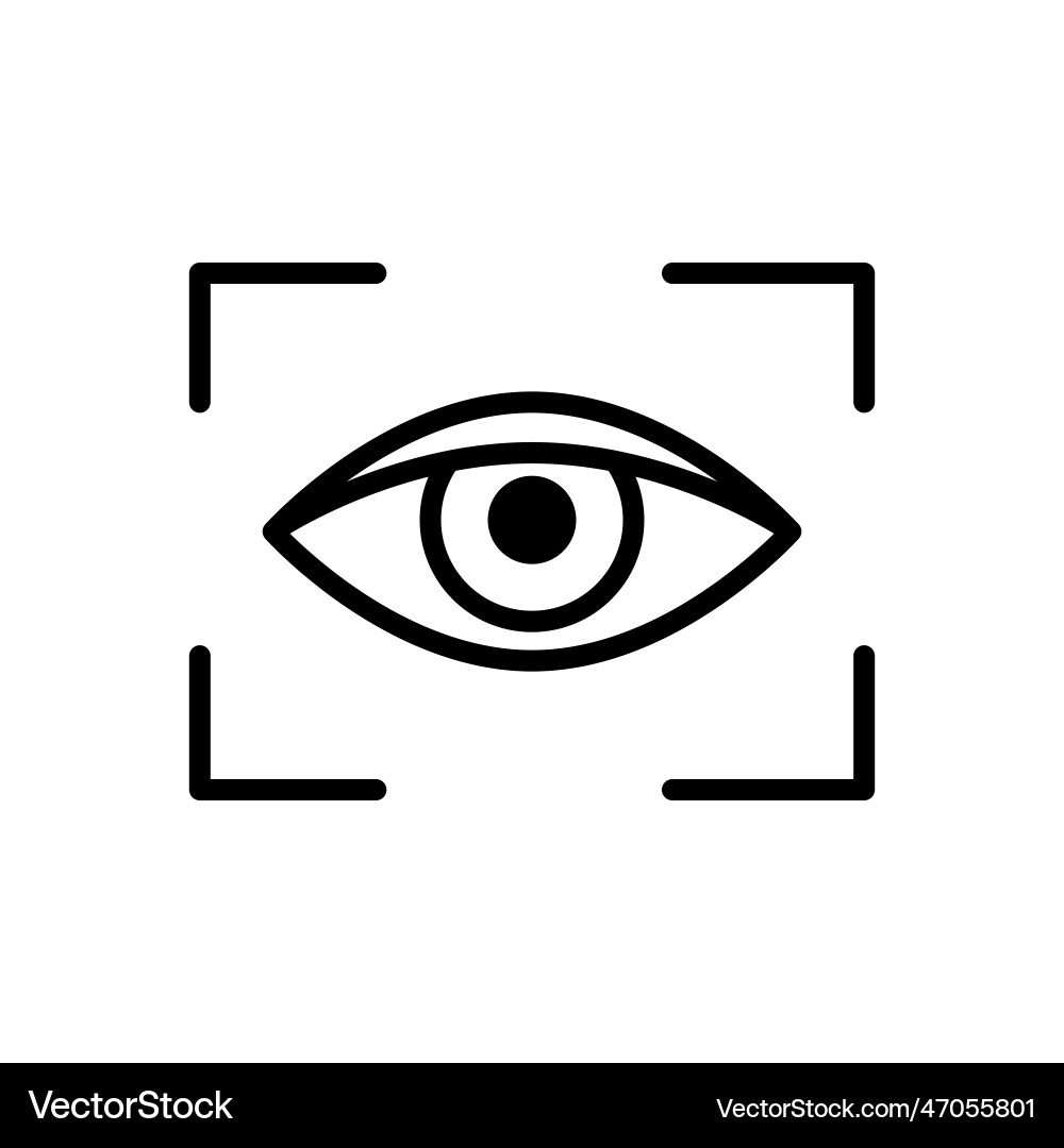 Eye scan for visual identity line icon biometric Vector Image