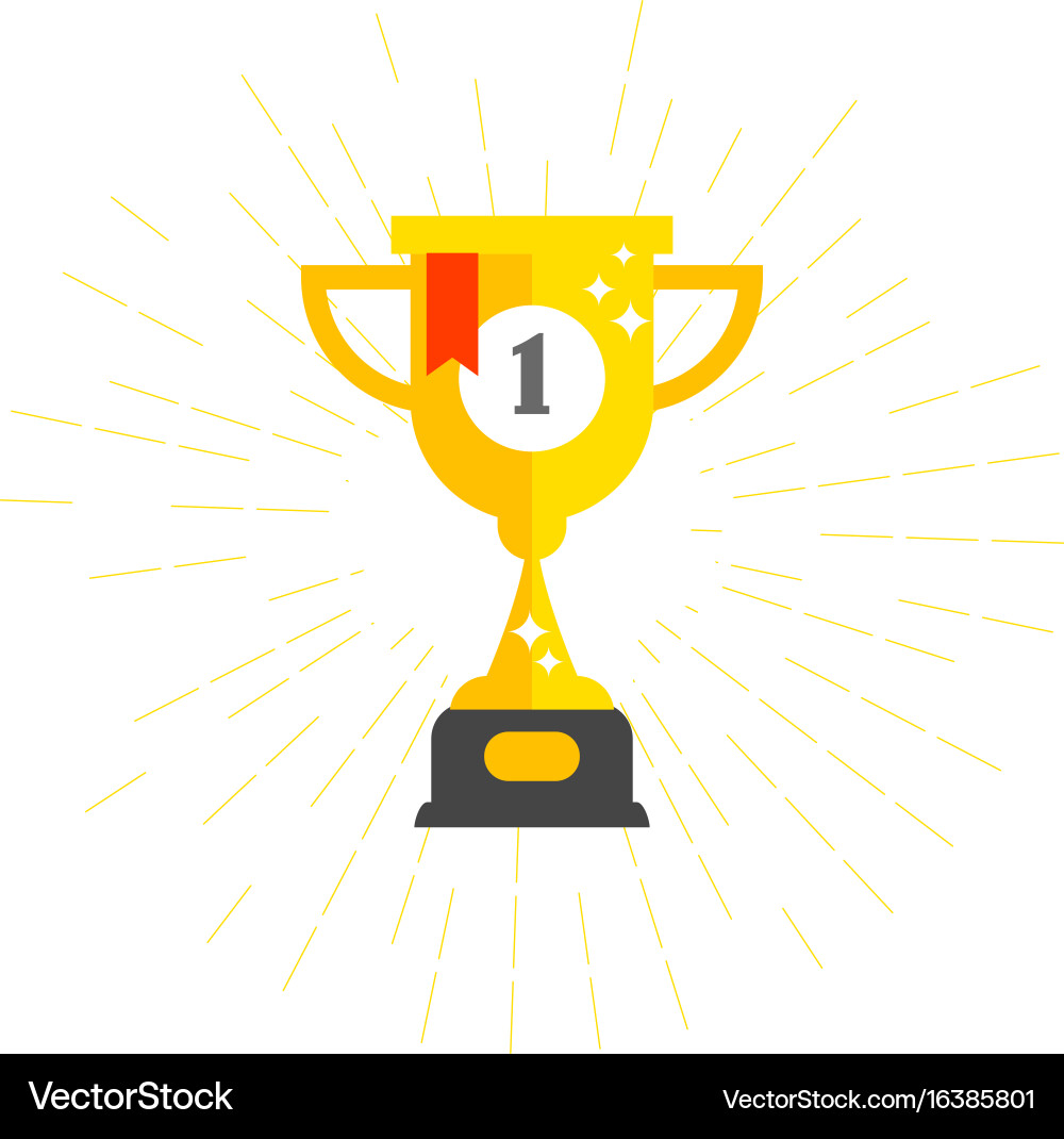 First place cup - winner award prize bowl Vector Image