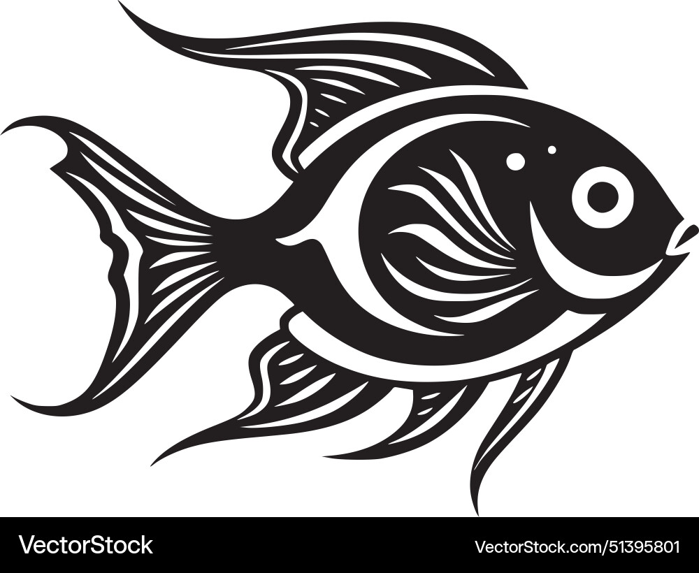 Fish - black and white isolated icon Royalty Free Vector