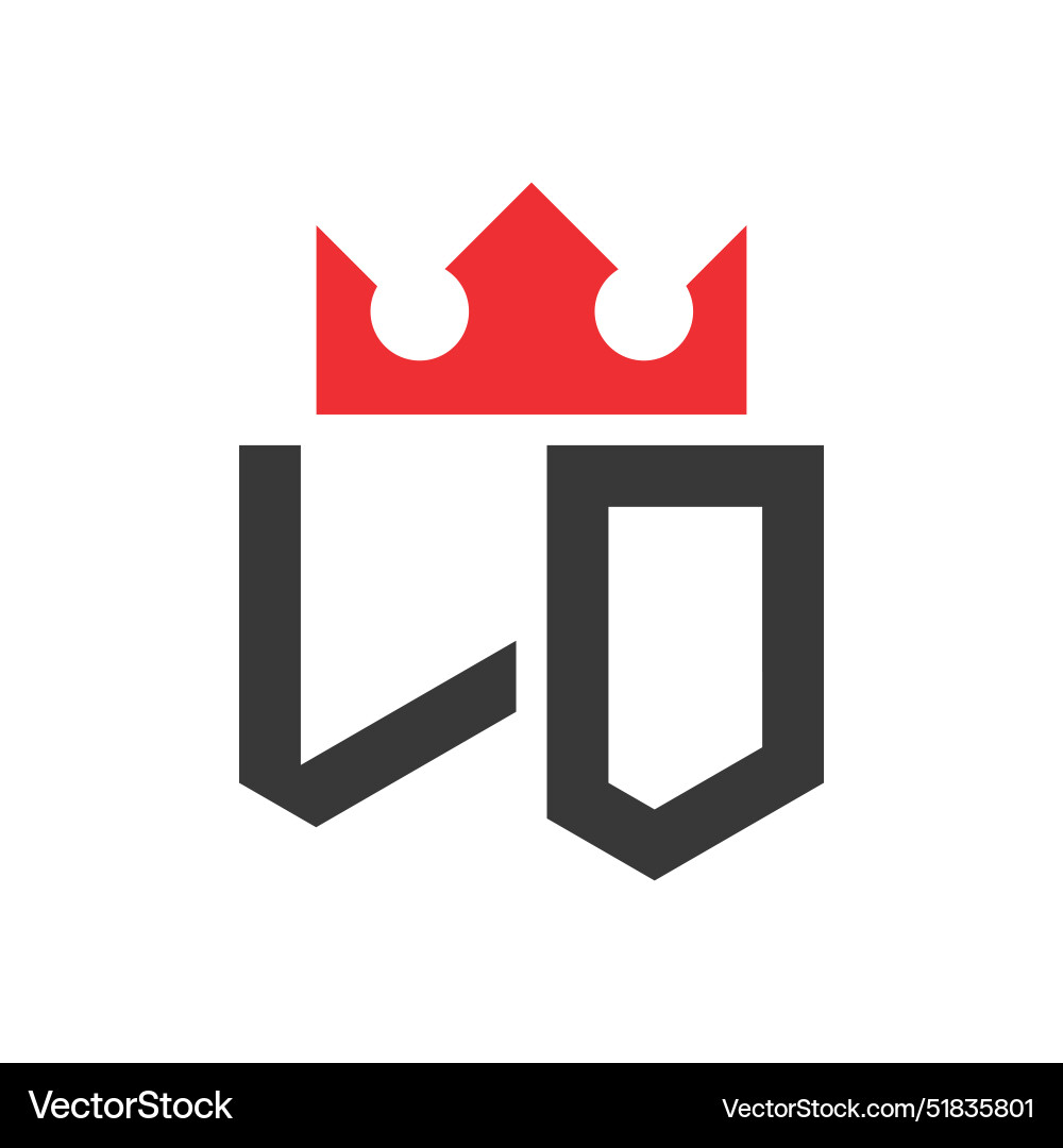 Letter lo crown logo Royalty Free Vector Image