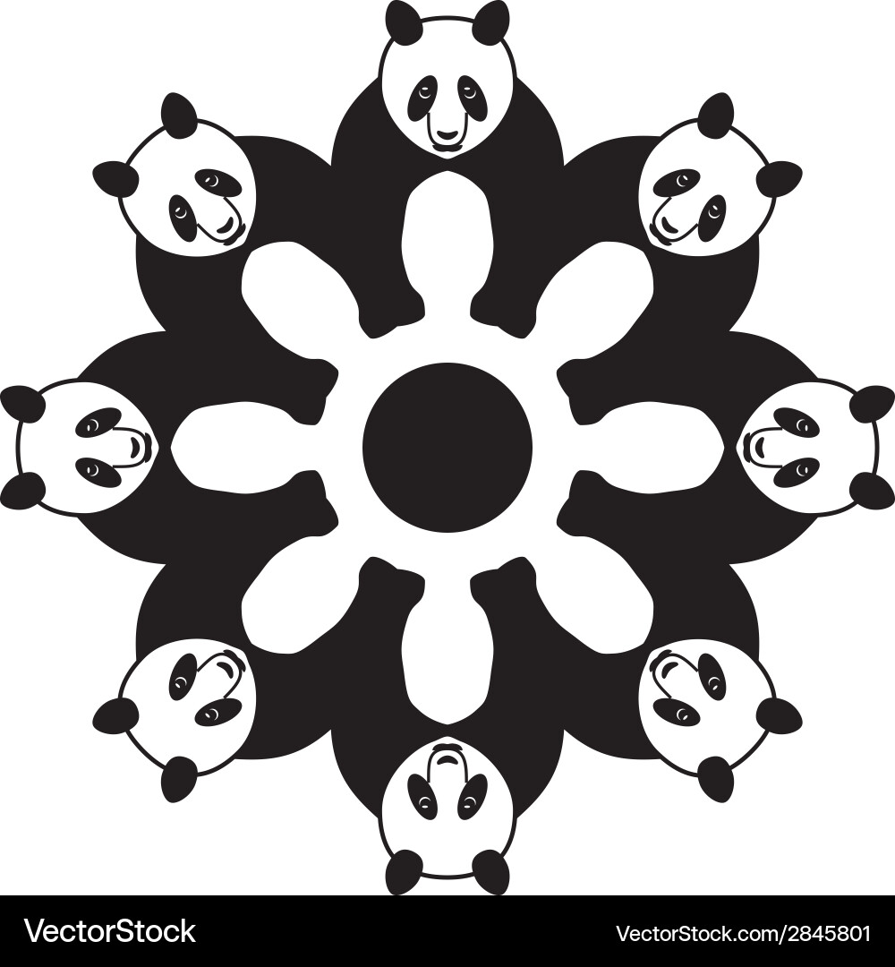 Panda in circle Royalty Free Vector Image - VectorStock