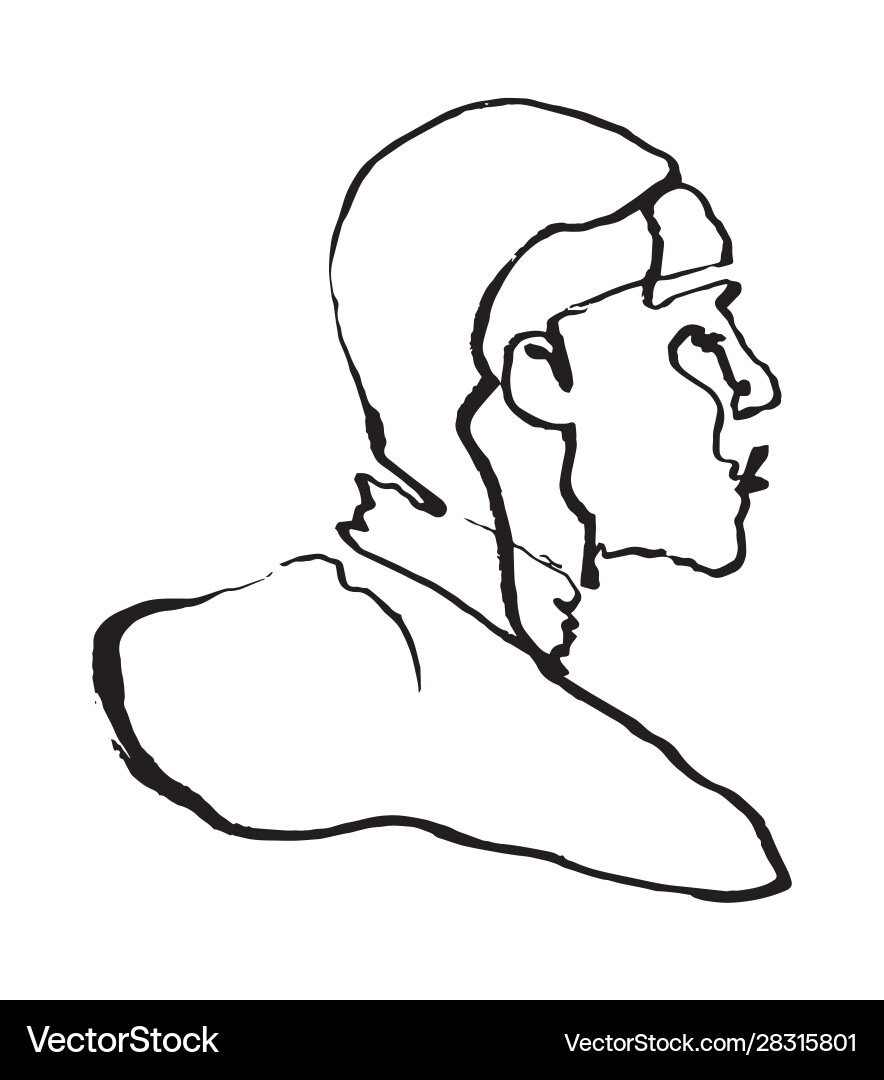 Sketchy single line drawing a man figure from Vector Image