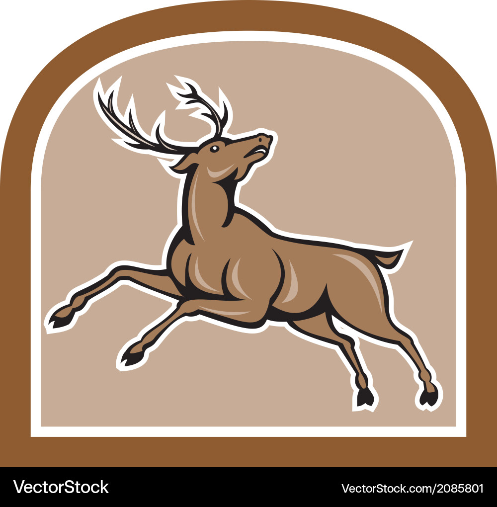 Stag deer looking up jumping cartoon Royalty Free Vector