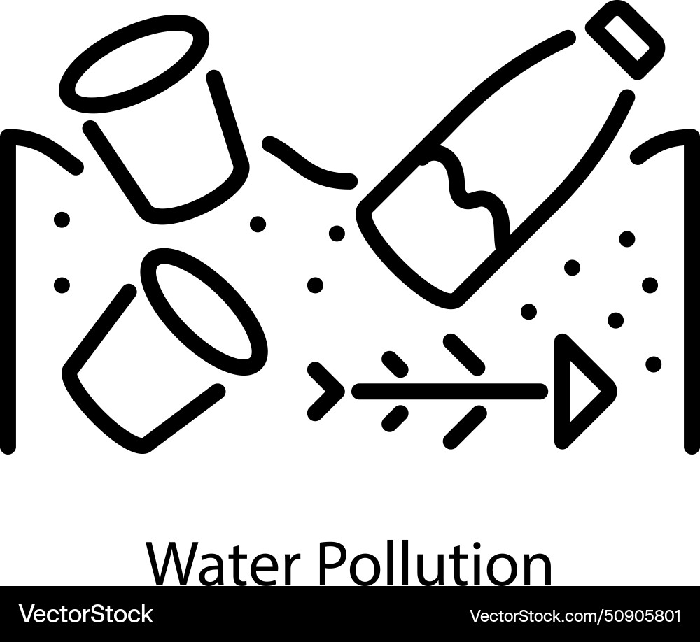 Water pollution Royalty Free Vector Image - VectorStock
