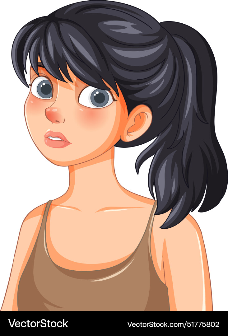 A girl with surprised expression Royalty Free Vector Image