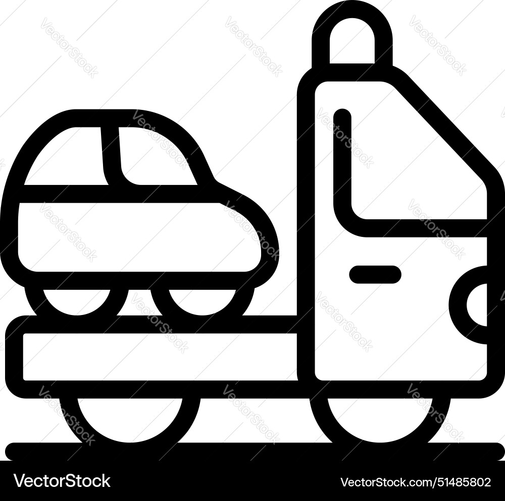 A tow truck towing car Royalty Free Vector Image