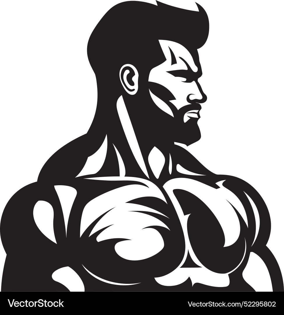 Bold bodybuilding dark muscles black Royalty Free Vector