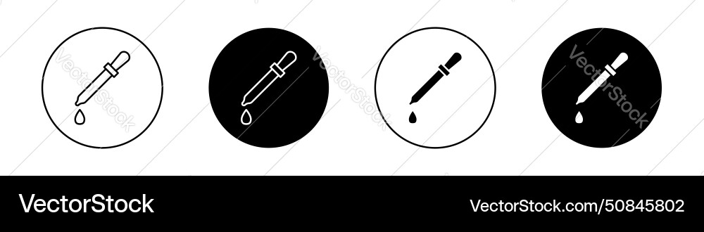 Dropper pipette icon set chemistry laboratory Vector Image