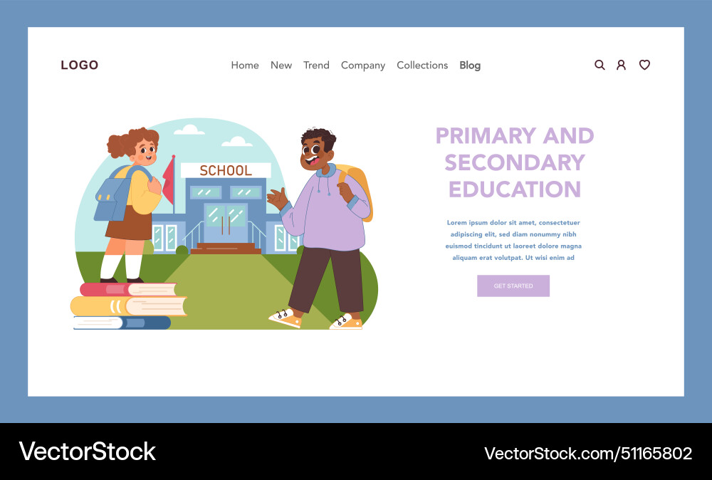 Foundational education concept flat Royalty Free Vector