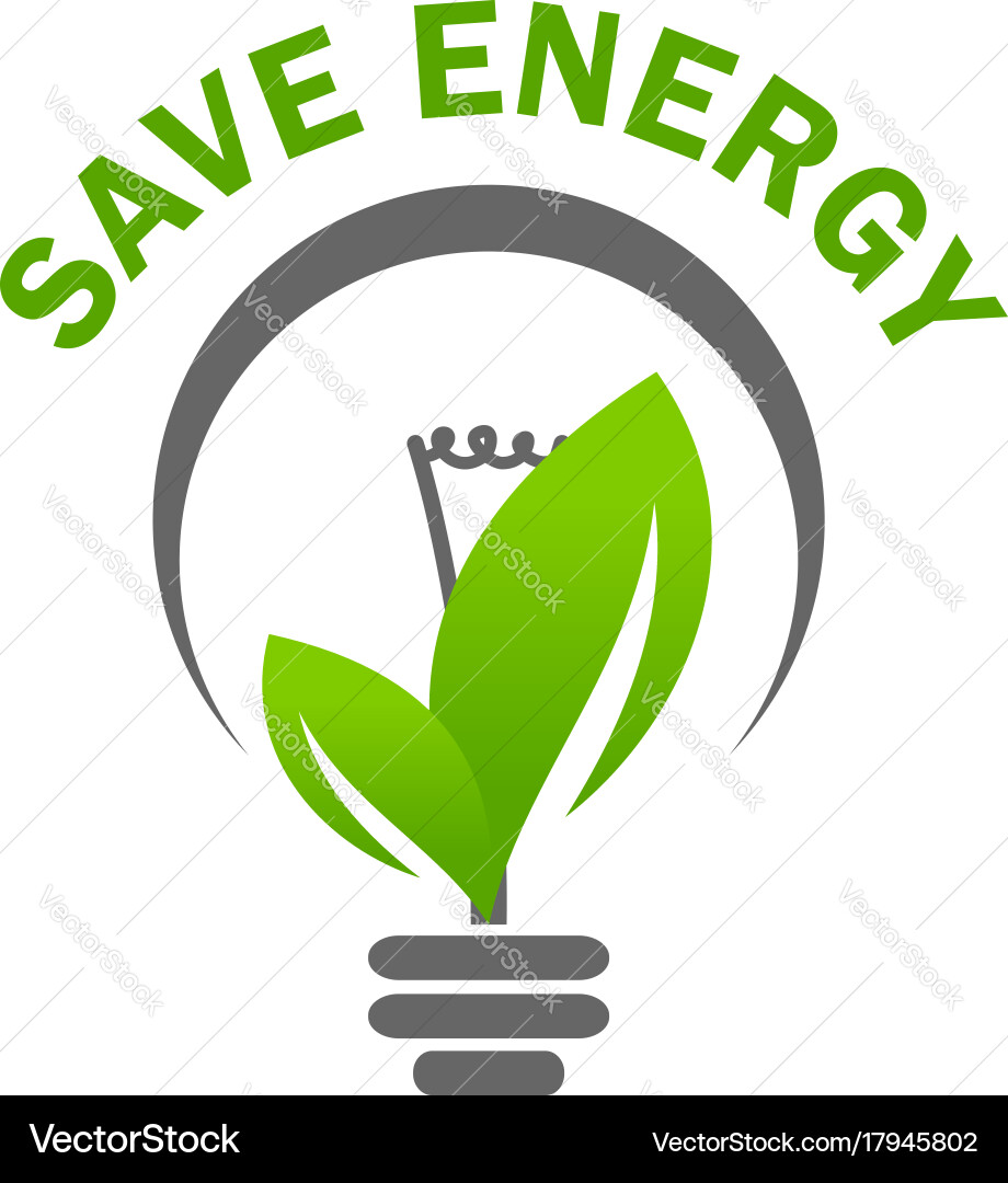 Green leaf light lamp bulb save energy icon Vector Image