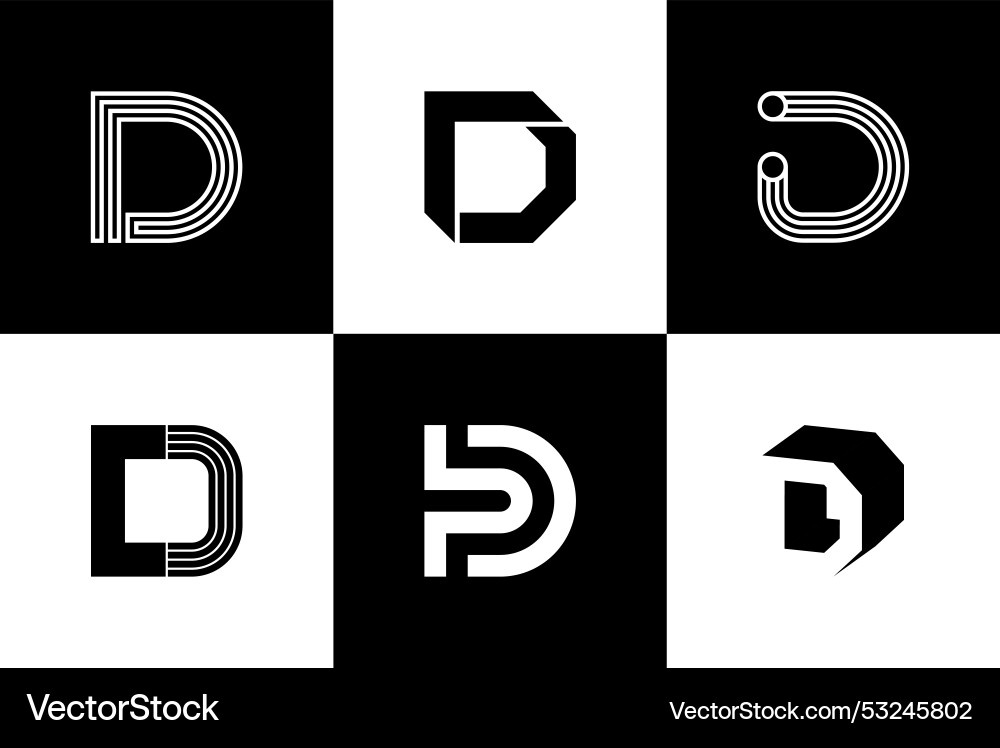 Letter d fonts and logo design Royalty Free Vector Image
