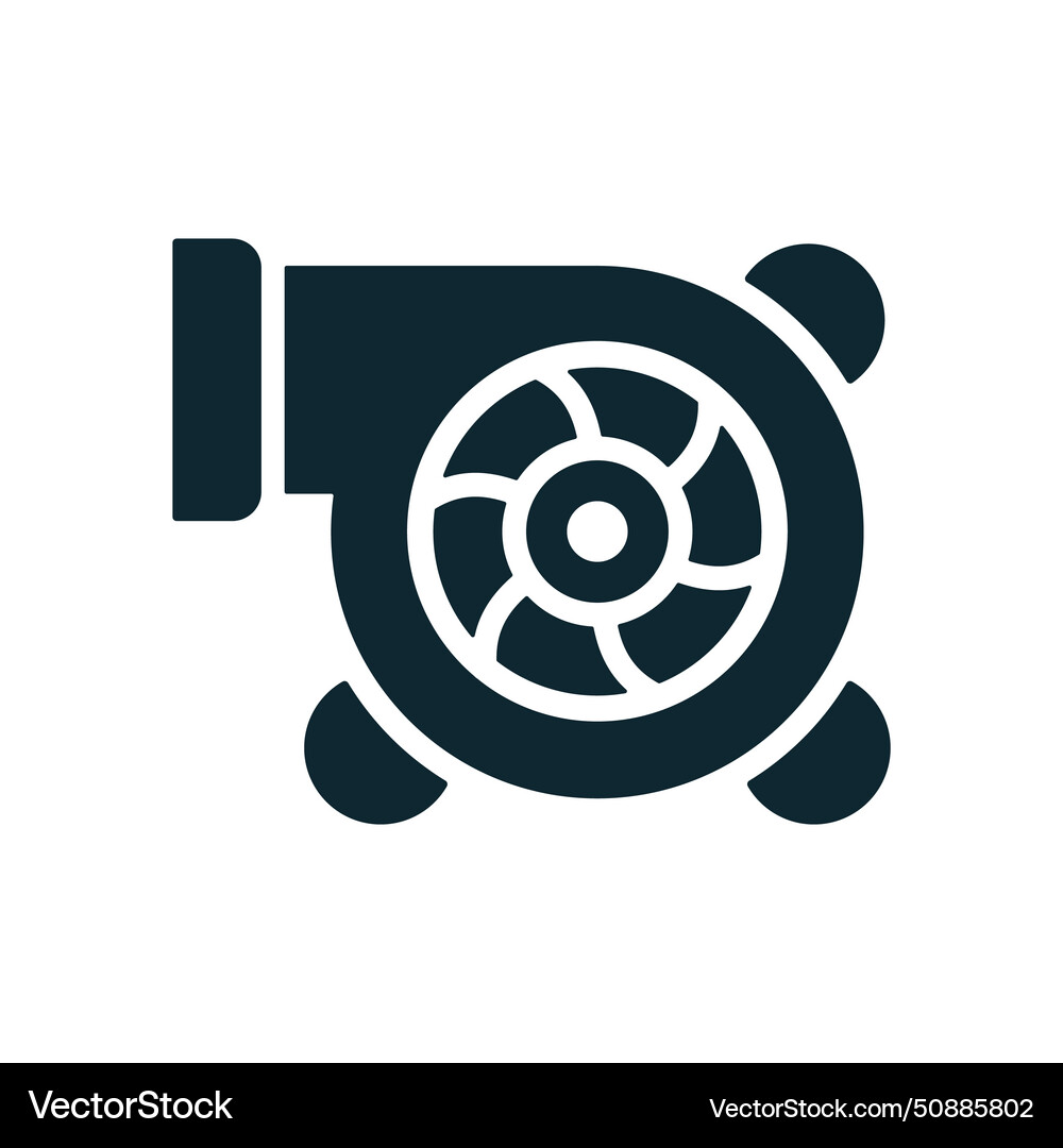 Turbocharger glyph icon on white background Vector Image