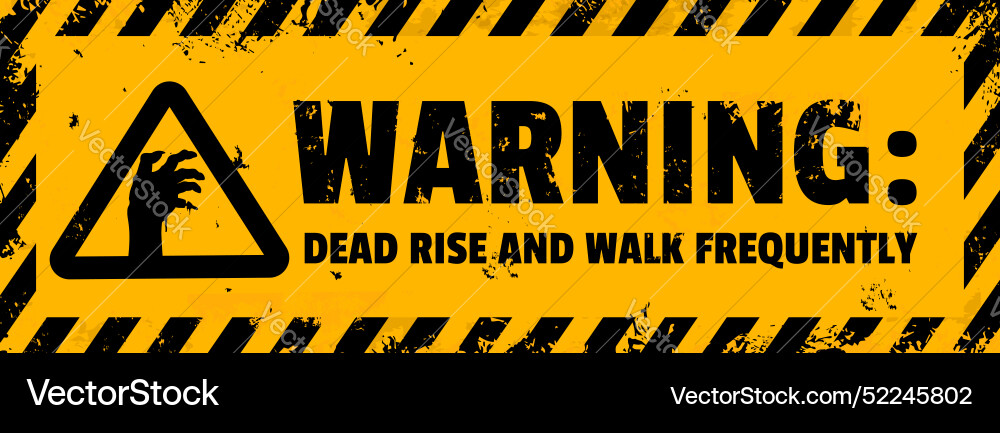 Zombie halloween caution monster apocalypse banner
