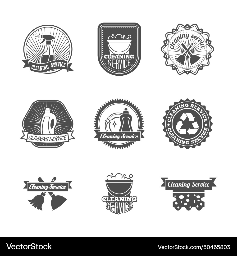 Cleaning labels set Royalty Free Vector Image - VectorStock