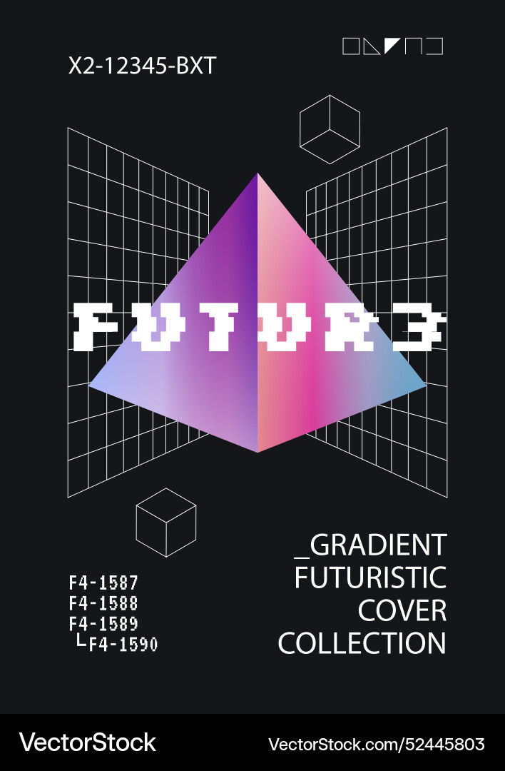 Gradient futuristic cover collection Royalty Free Vector