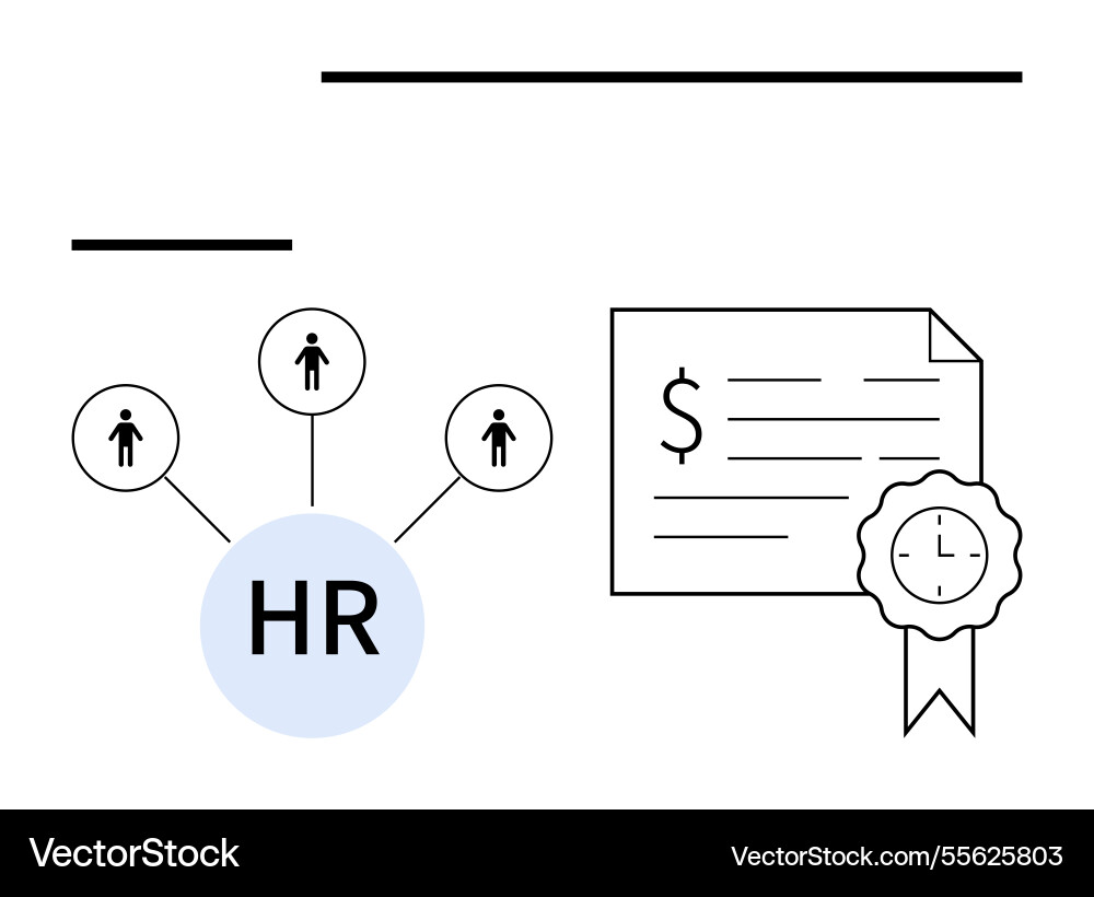 Human resources diagram showing employee network Vector Image