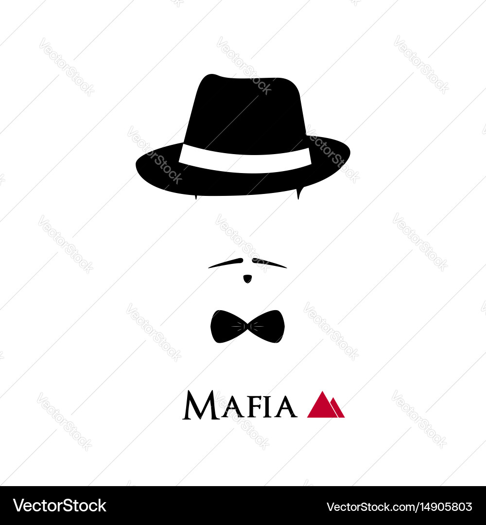 Italian mafioso face on white background Vector Image