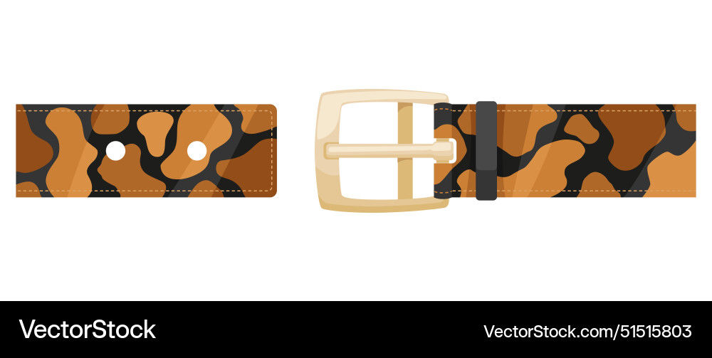 Leather belts with buckle isolated on white Vector Image