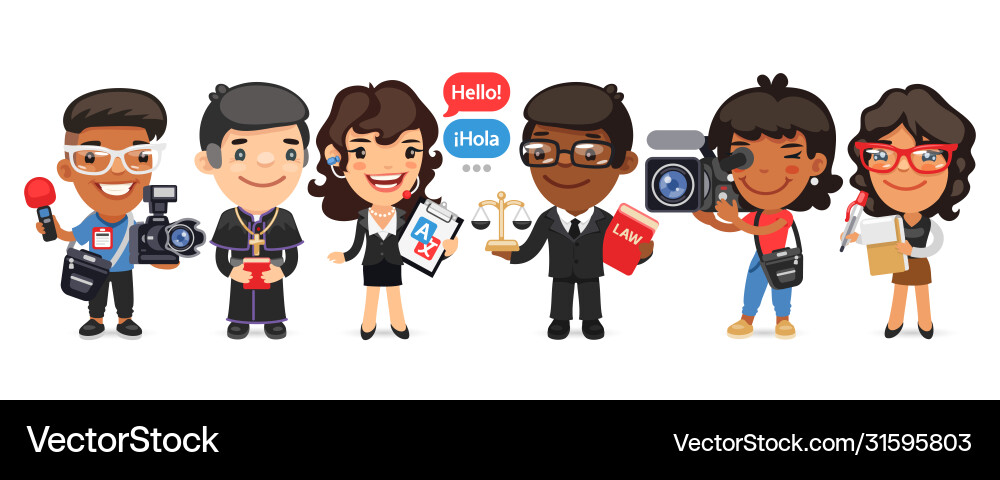Mass Media Characters Royalty Free Vector Image