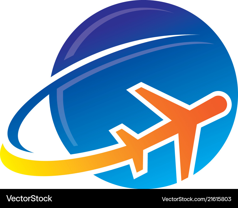 Plane fly cloud aero logo Royalty Free Vector Image