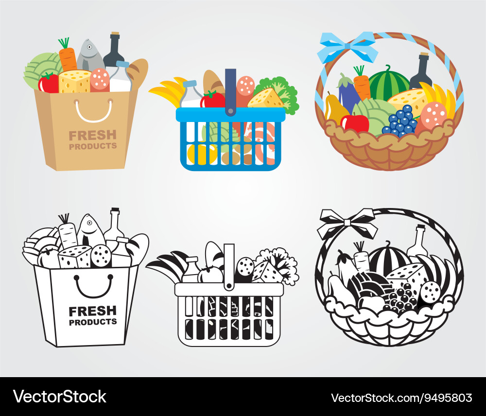 Shopping food Royalty Free Vector Image - VectorStock