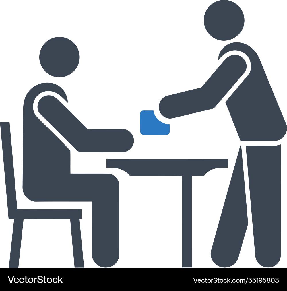 Table interaction icon Royalty Free Vector Image