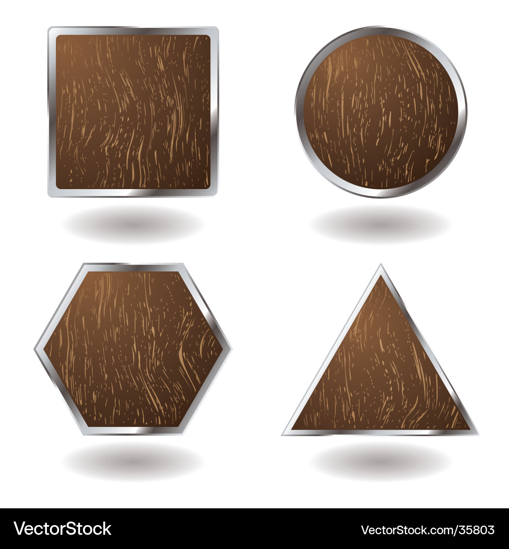 Wood button variation Royalty Free Vector Image