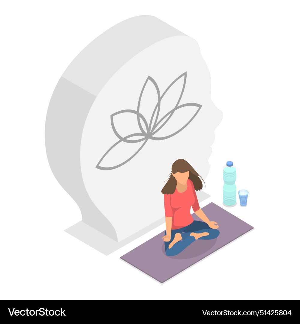 3d isometric flat of psychology Royalty Free Vector Image