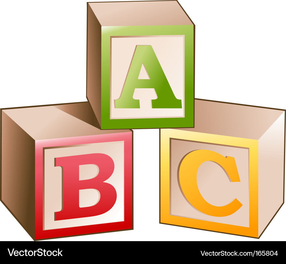 Blocks letters Royalty Free Vector Image - VectorStock