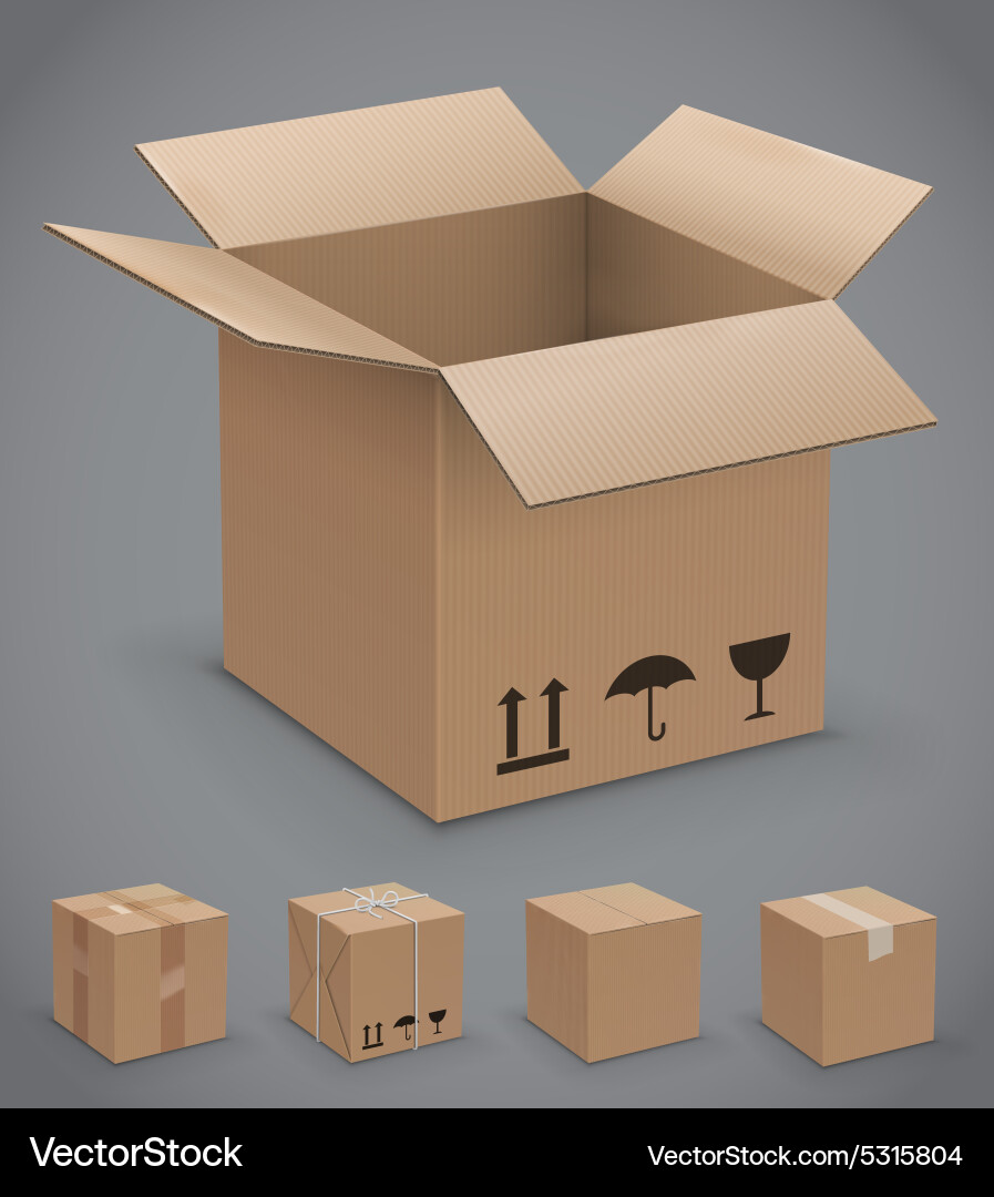 Cardboard box Royalty Free Vector Image - VectorStock