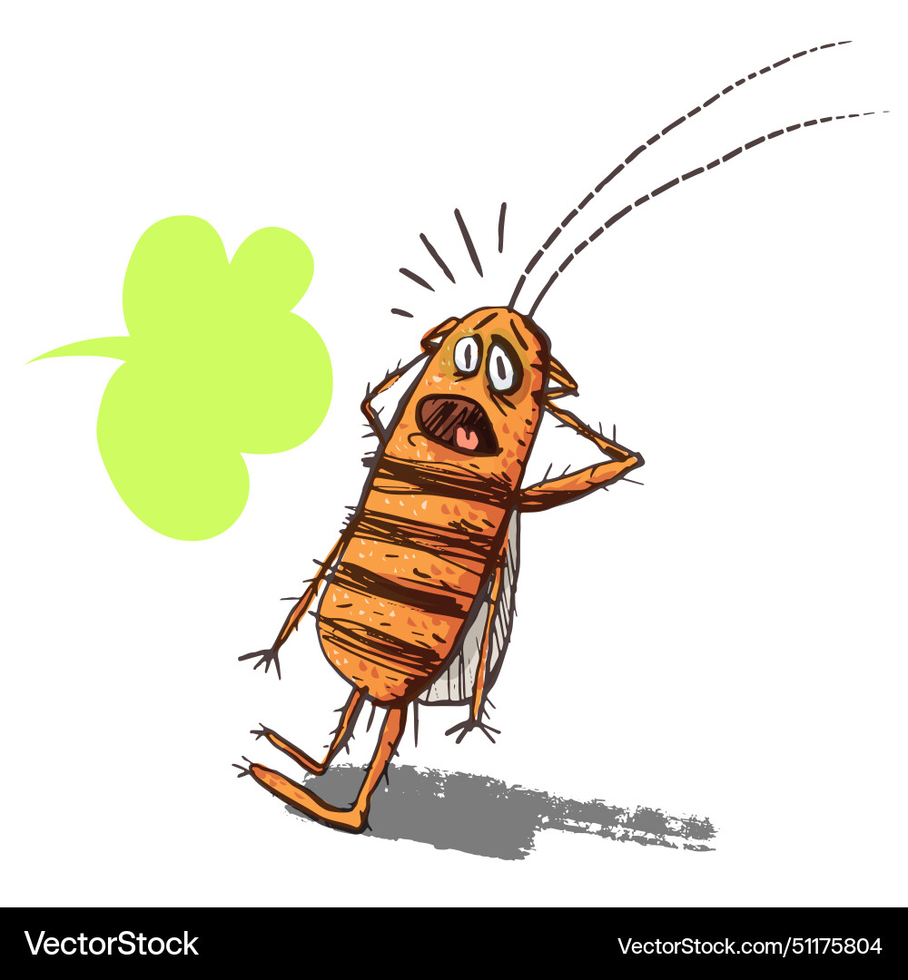 Cockroach choking on insecticide Royalty Free Vector Image